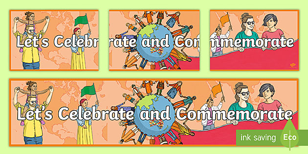 Let's Celebrate and Commemorate Year 3 Integrated Unit Display Banner