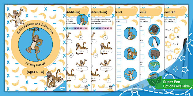 Maths Addition and Subtraction Activity Booklet (Ages 5 - 6)