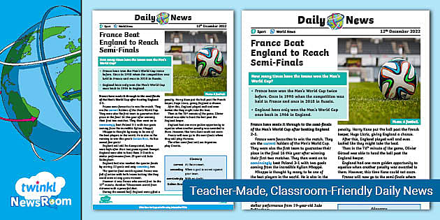 England vs France Men’s World Cup| News for Kids - Twinkl