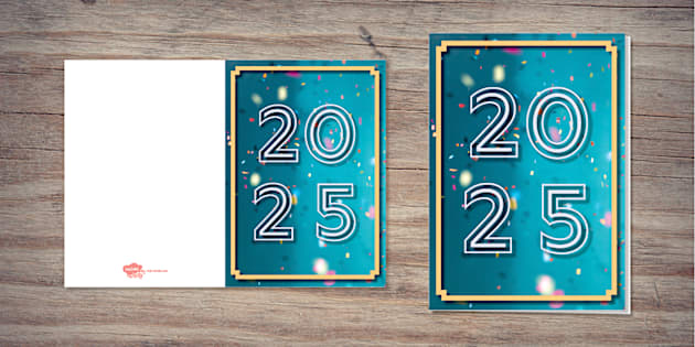 New Year's Greeting l 2025 Card (teacher made) - Twinkl