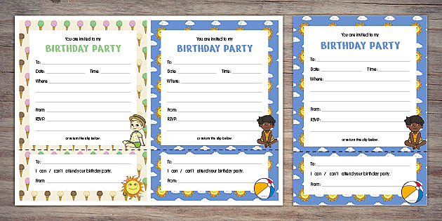 Summer Birthday Invitations | Twinkl Party (teacher made)