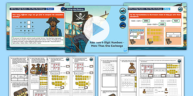 👉 White Rose Maths Compatible Y4 Add two 4-Digit numbers (3)
