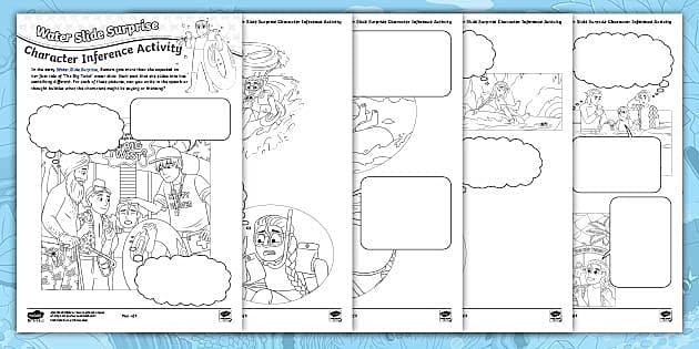 Water Slide Surprise Character Inference Activity - Twinkl
