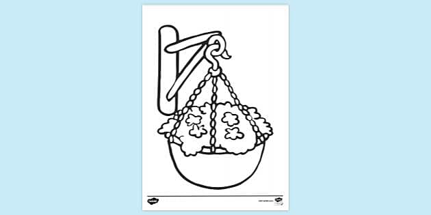 FREE! - Hanging Basket Colouring | Colouring Sheets - Twinkl