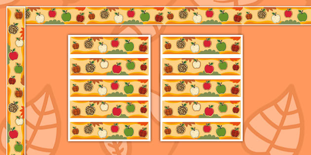 Fall For Learning! Fall Apples Bulletin Board Borders