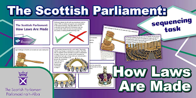 The Scottish Parliament: How Laws Are Made Sequencing Cards