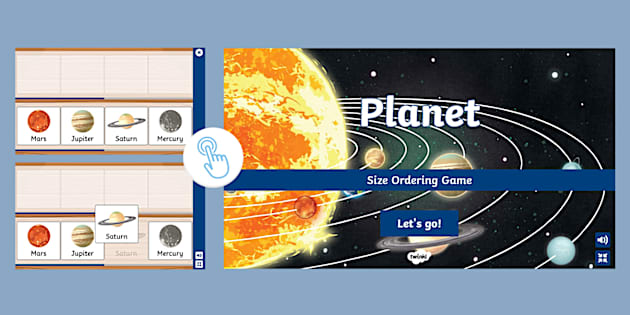 Planet Interactive Size Ordering Game - Twinkl