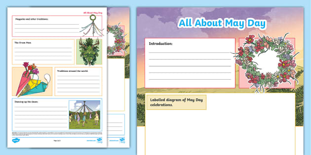 All About May Day Non-Chronological Report Template - Twinkl