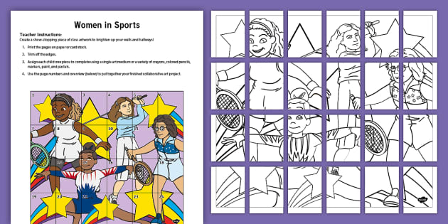 Women in Sports Collaborative Art Pack - Twinkl