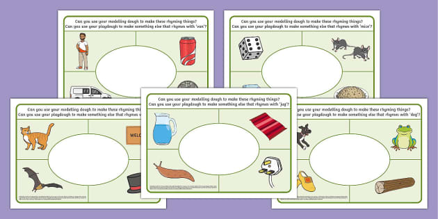 Rhyming Modelling Dough Mats (teacher made) - Twinkl