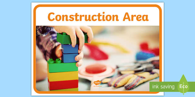 FREE! - 👉 Construction Area Photo Sign (teacher made)