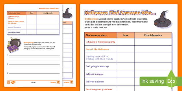9 Halloween Worksheets for ESL Classes - Twinkl