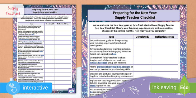 Preparing for the New Year: Supply Teacher Checklist