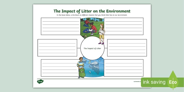 Impact of Litter on Our Environment Mind Map - Geography