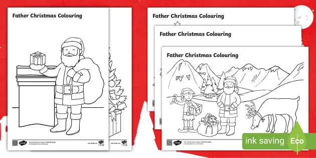 Father Christmas Colouring Pictures | Santa Colouring Pages