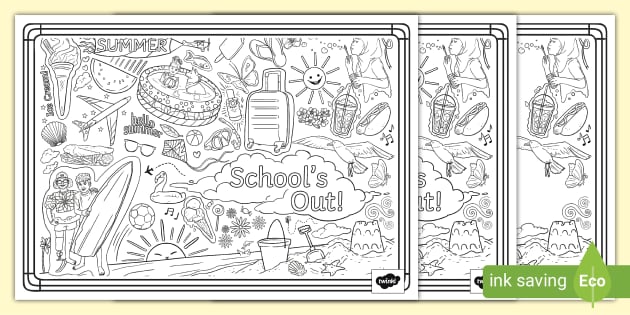 Summer Drawing Colouring Page
