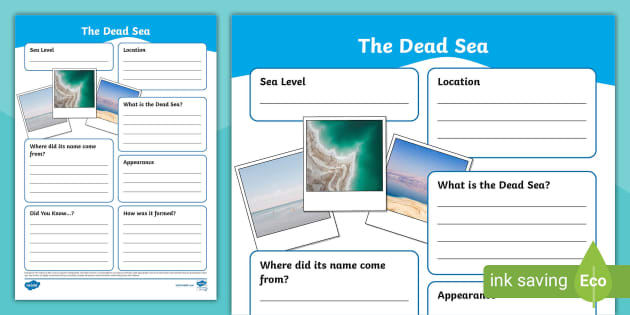 The Dead Sea Fact File Template (teacher made) - Twinkl