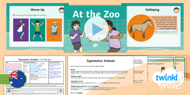 Move PE Year 1 Gymnastics: Animals Lesson 3: At The Zoo Lesson Pack