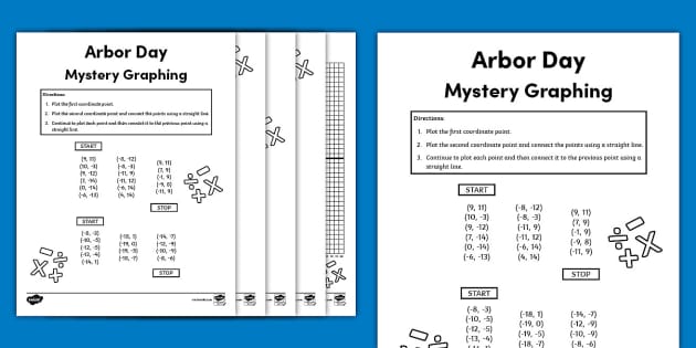 Arbor Day Mystery Graphing Tree Planting Bucket Activity for Seventh and