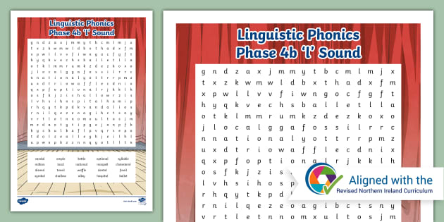 NI Linguistic Phonics Phase 4b ‘l’ Sound Word Search