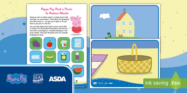 FREE! - Peppa Pig: Pack a Picnic to Reduce Waste - Twinkl