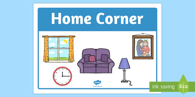 Home Corner Sign - home corder, home corner lettering, bunting