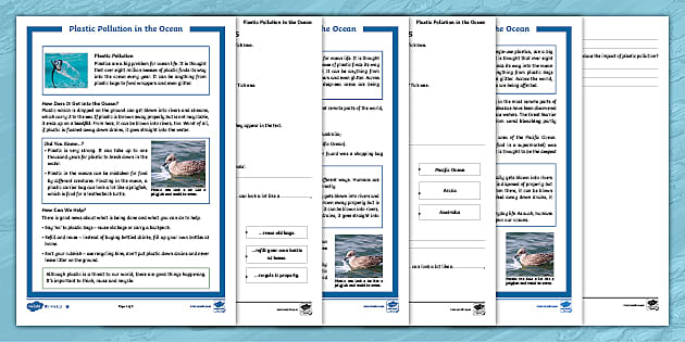 Ocean Pollution LKS2 Non-Fiction Reading Comprehension