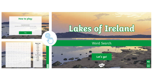 Lakes of Ireland Interactive Word Search
