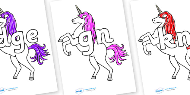 Silent Letters on Unicorn (teacher made) - Twinkl