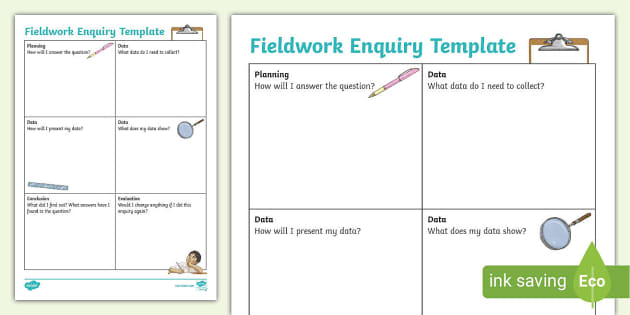 KS2 Fieldwork Enquiry Template - Twinkl - Geography