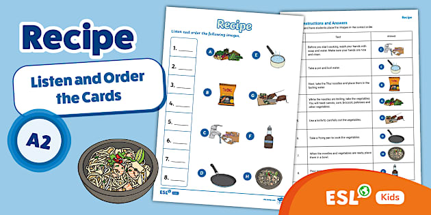 ESL Listen & Order: Recipe {Kids}