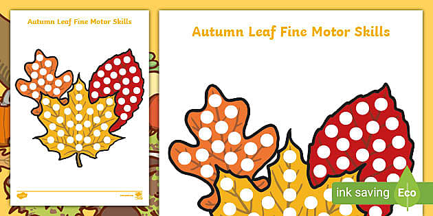 Autumn Leaf Button Placing Fine Motor Skills Activity