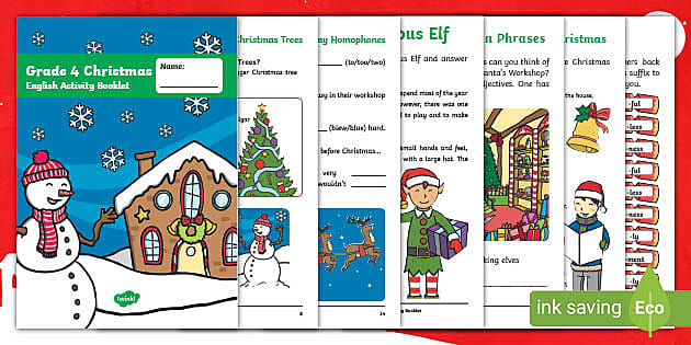 Grade 4 Christmas English Activity Booklet Twinkl