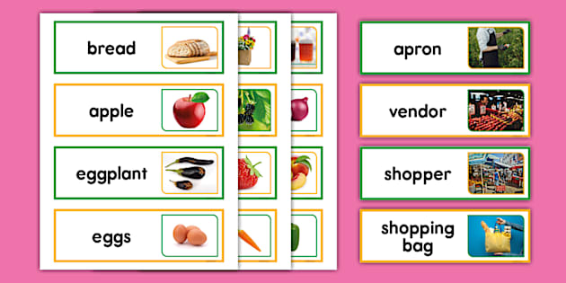 Farmers Market Photo Word Cards - Twinkl