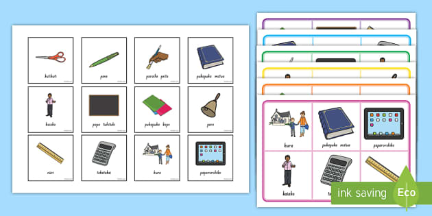 School-Themed Te Reo Māori Bingo - Twinkl