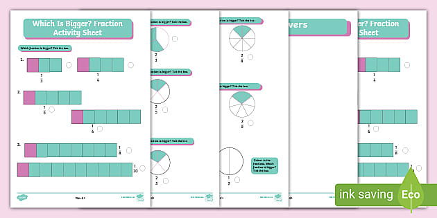 Which is Bigger? Fractions Activity Sheet (teacher made)