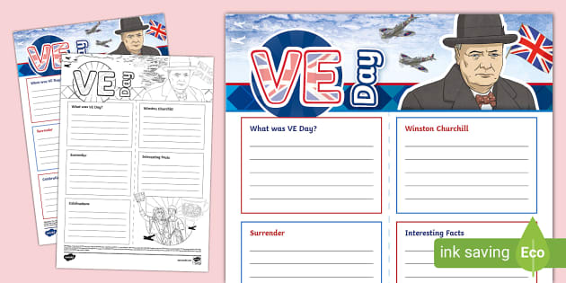 VE Day Fact File Template (teacher made) - Twinkl