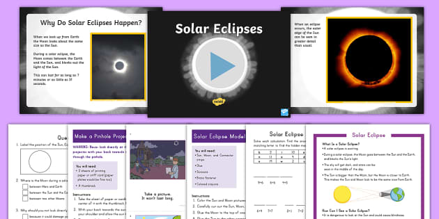 Solar Eclipse Activity Pack (teacher made) - Twinkl