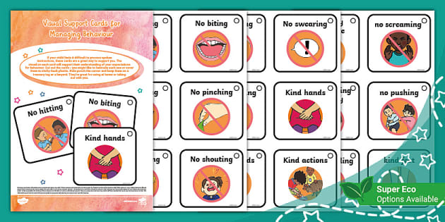 Visual Support Cards for Managing Behaviour - Twinkl