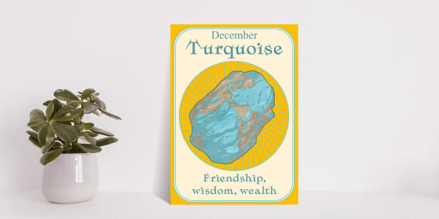 * NEW * Twinkl Party | December Turquoise Birth Stone Postcard
