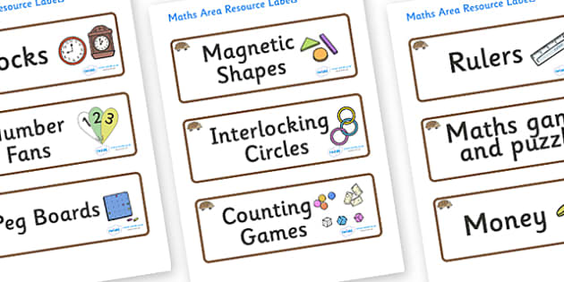 Hedgehog Themed Editable Maths Area Resource Labels - Twinkl