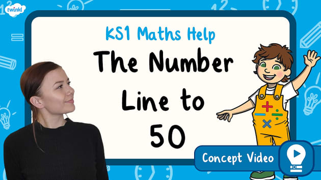 FREE! - 👉 The Number Line to 50 | KS1 Maths Concept Video