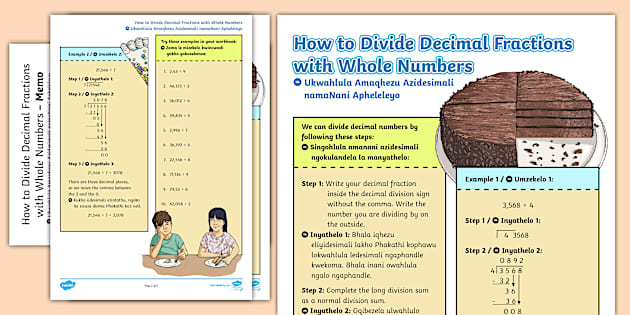 How To Divide Decimal Fractions with Whole Numbers IsiXhosa How To Divide Decimal Fractions with Whole Numbers IsiXhosa