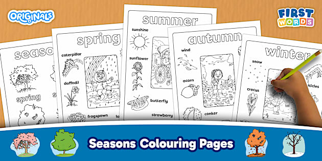 Originals First Words Picture and Word Colouring: Seasons