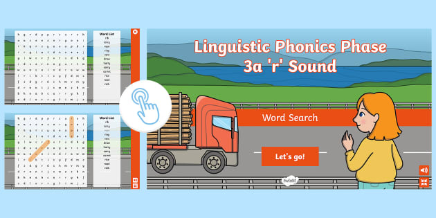 Linguistic Phonics Phase 3a 'r' Sound Interactive Word Search