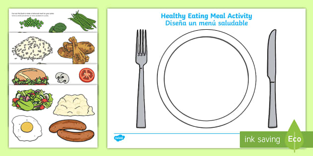 Healthy Eating Meal Worksheet / Worksheet English/Spanish
