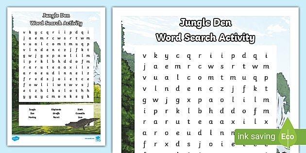 FREE! - Jungle Den Word Search Activity | Twinkl Resources