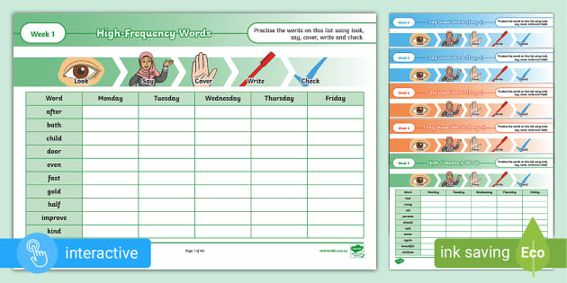 Year 2 Term 1 to Term 4 Look, Say, Cover, Write, Check Spelling Lists Year 2 Term 1 to Term 4 Look, Say, Cover, Write, Check Spelling Lists