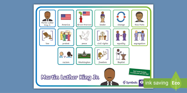 Twinkl Symbols: Martin Luther King Day AAC Mat - Twinkl