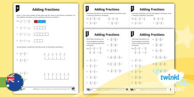 Year 5 Fractions and Decimals: Add and Subtract Fractions ...